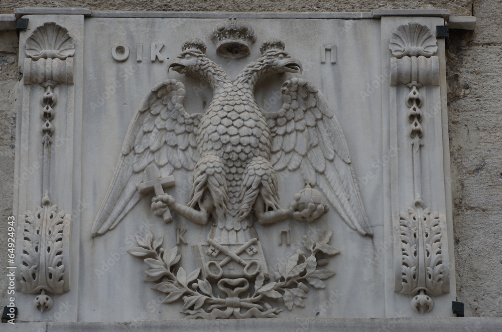 Double-headed eagle symbol, Church of St. George, Istanbul Stock Photo ...