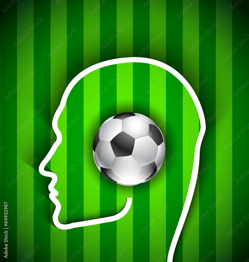 Human head with soccer ball - Football fan Stock Vector | Adobe Stock