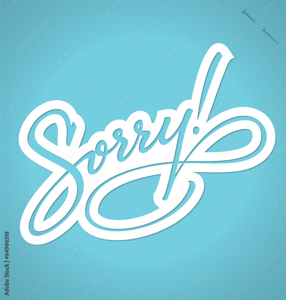 SORRY hand lettering (vector) Stock Vector | Adobe Stock