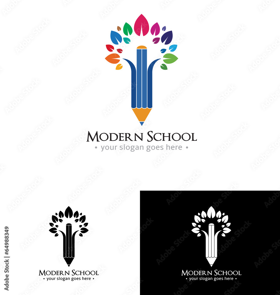 Modern school logo template Stock Vector | Adobe Stock