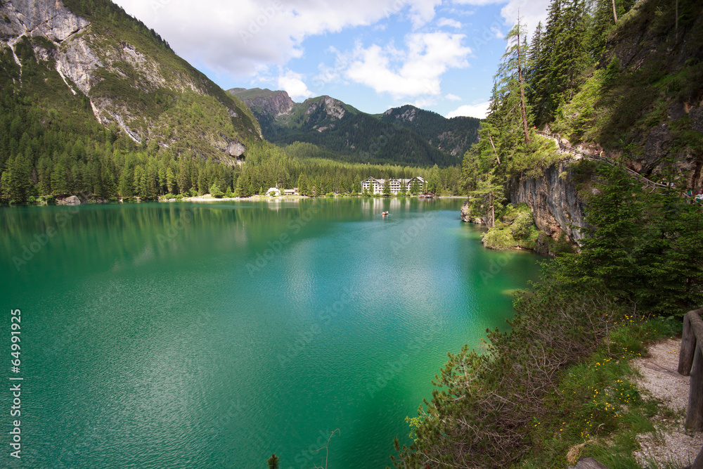 lago di Braies - Dolomiti Stock Photo | Adobe Stock
