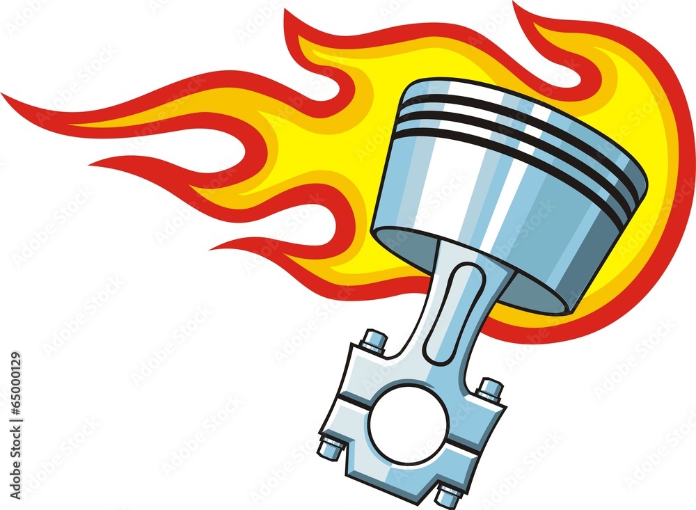 piston in flame Stock Vector | Adobe Stock