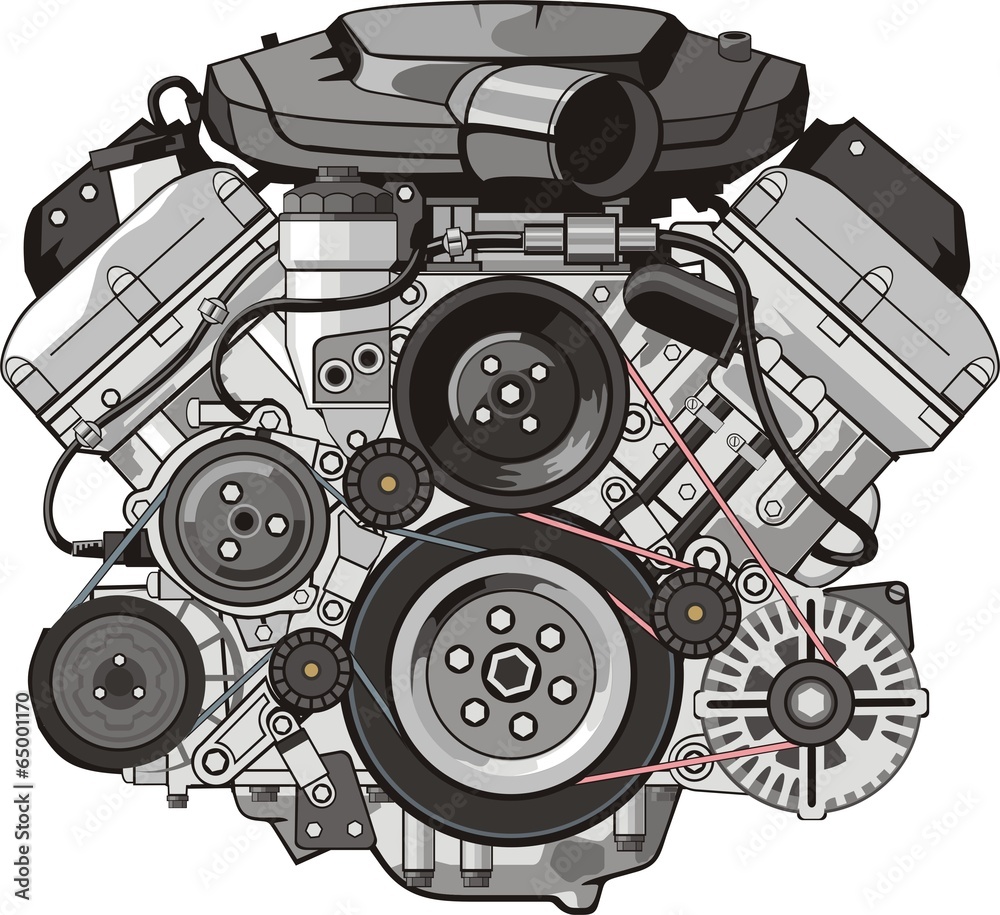 car engine front Stock Vector | Adobe Stock