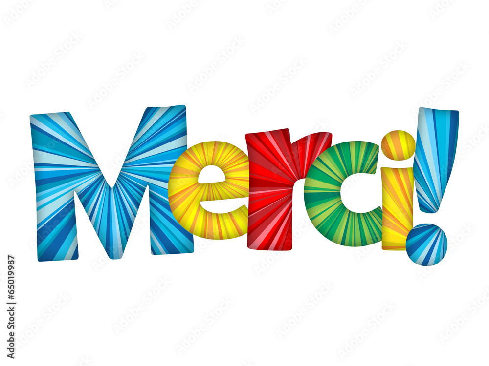 "MERCI" (carte message remerciements gratitude félicitations) Stock ...