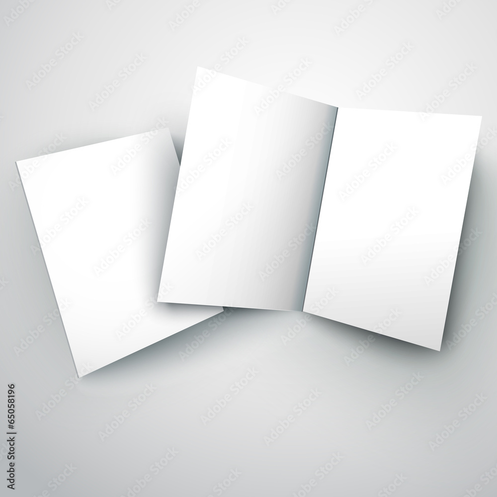 vector illustration of blank white folded paper Stock Vector | Adobe Stock