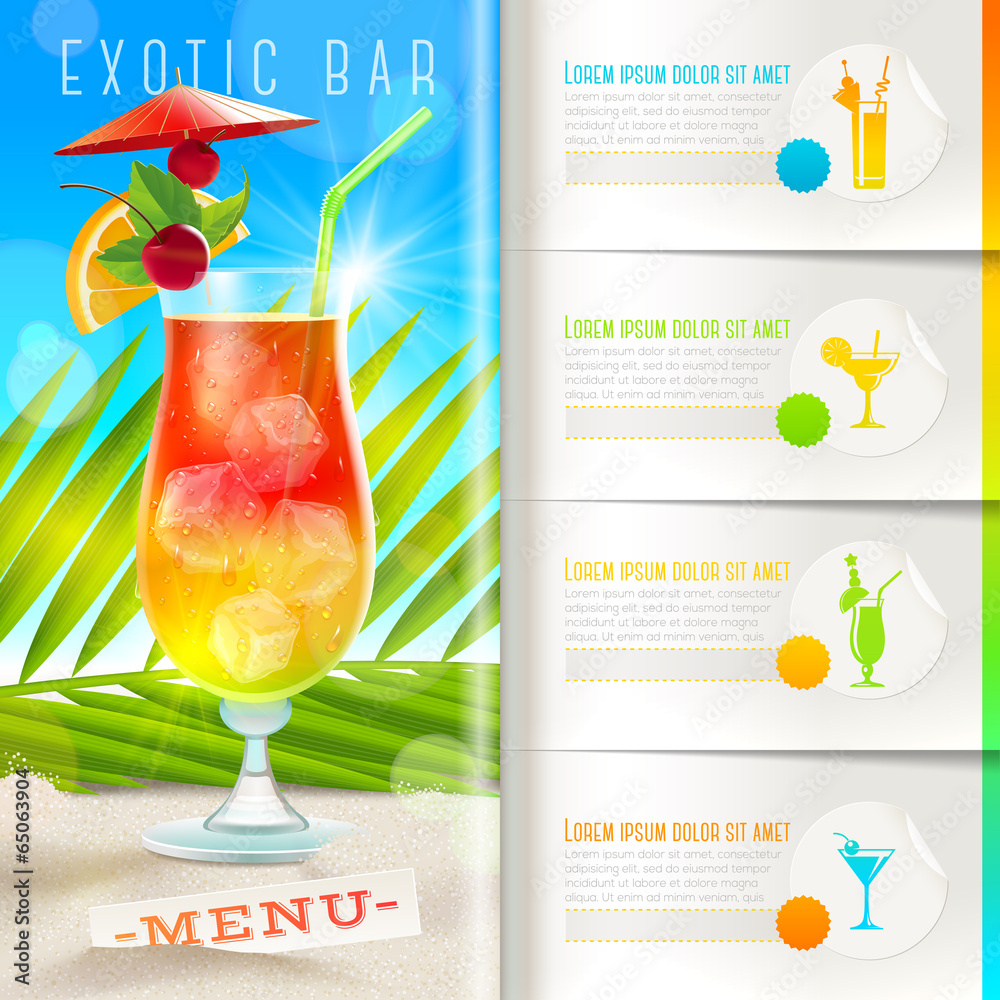 Booklet Template Tropical Beach Bar Menu Stock Vector Adobe Stock