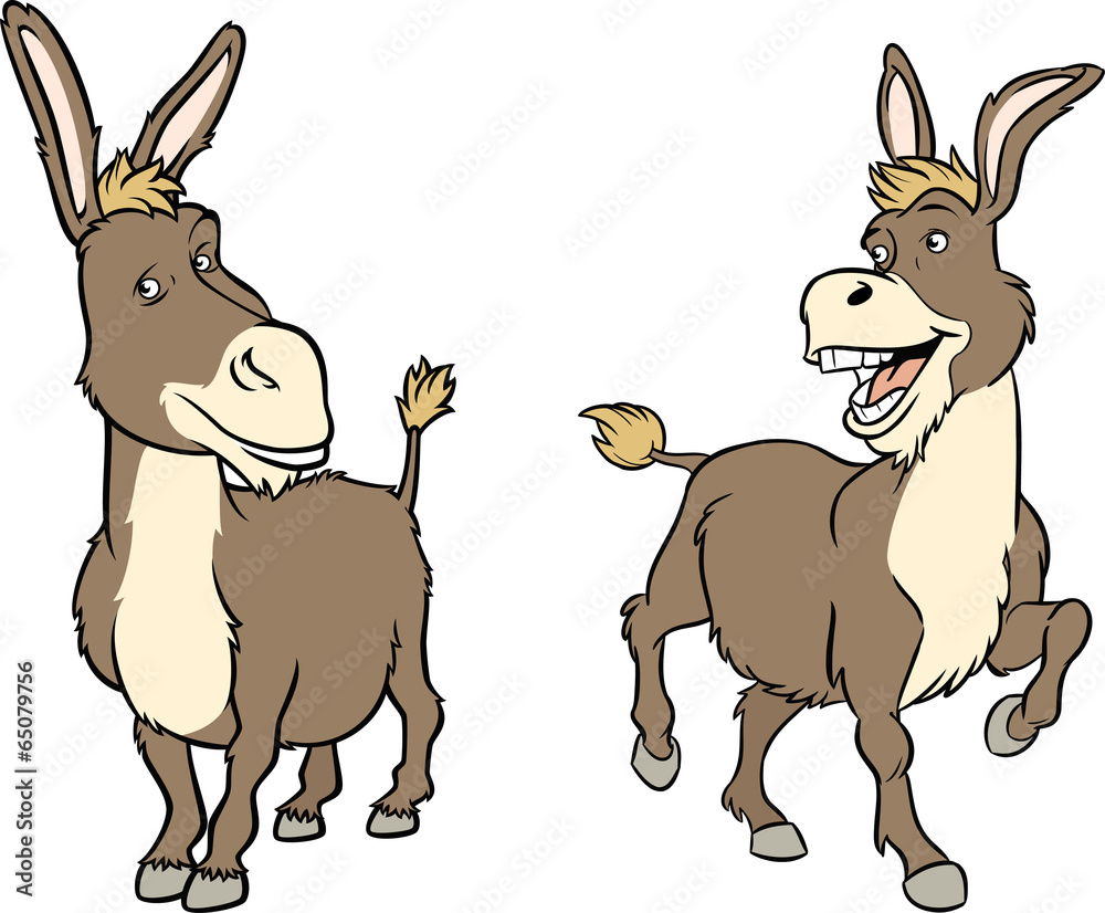 Funny cartoon donkey Stock Vector | Adobe Stock