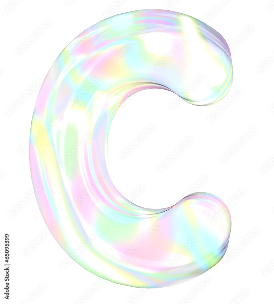 3d transparent letter C colored with pastel colors Stock Illustration ...