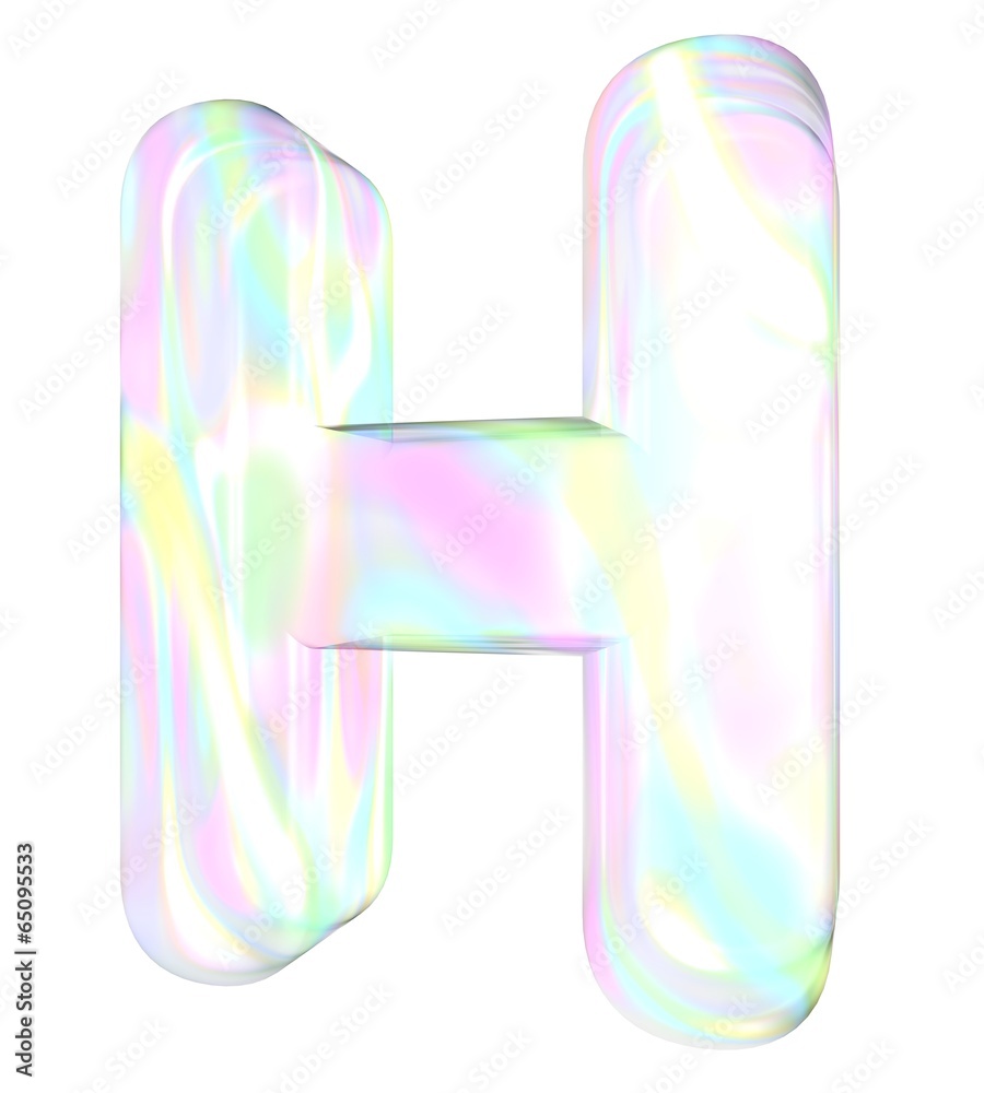 3d transparent letter H colored with pastel colors Stock Illustration ...