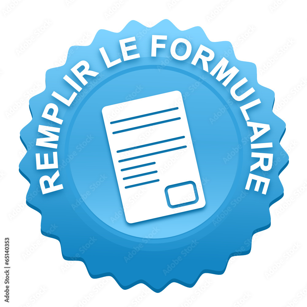 remplir le formulaire sur bouton web denté bleu Stock Vector | Adobe Stock