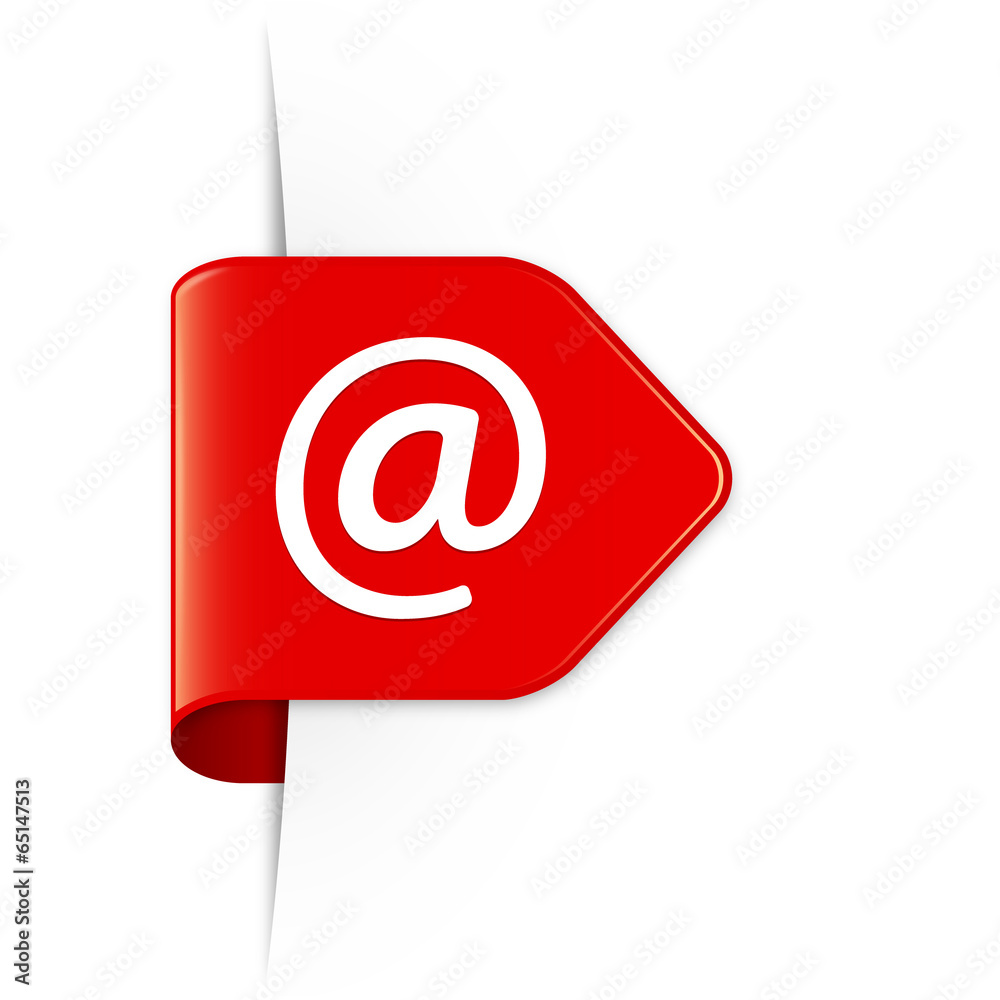 Email - Roter Sticker Pfeil mit Schatten Stock-Vektorgrafik | Adobe Stock