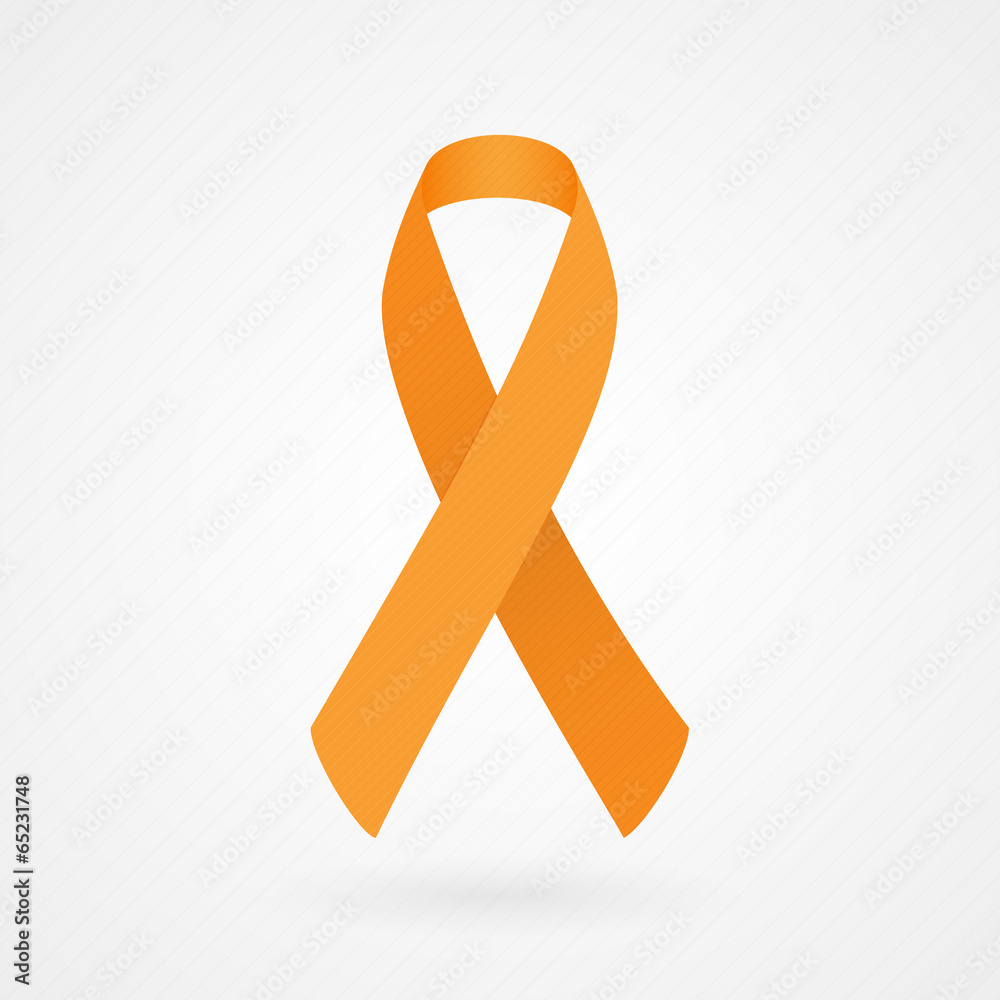 Orange awareness ribbon Stock Vector | Adobe Stock