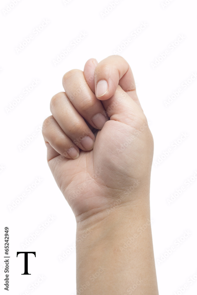 Photo & Art Print Hand sign language alphabet isolated on white, bert_13