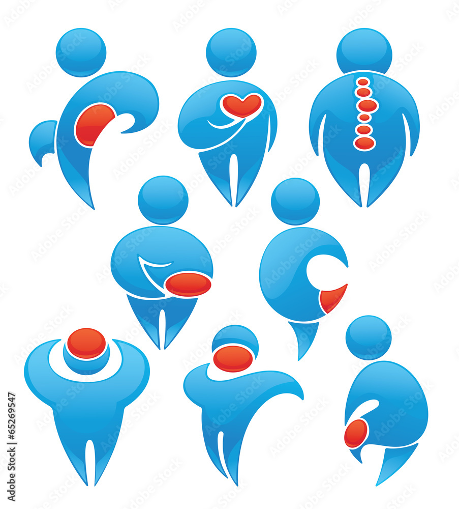 human symbols with pain dots on their bodies Stock Vector | Adobe Stock