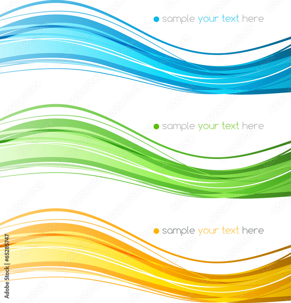 Set of vector color curve lines design element. Stock-Vektorgrafik ...