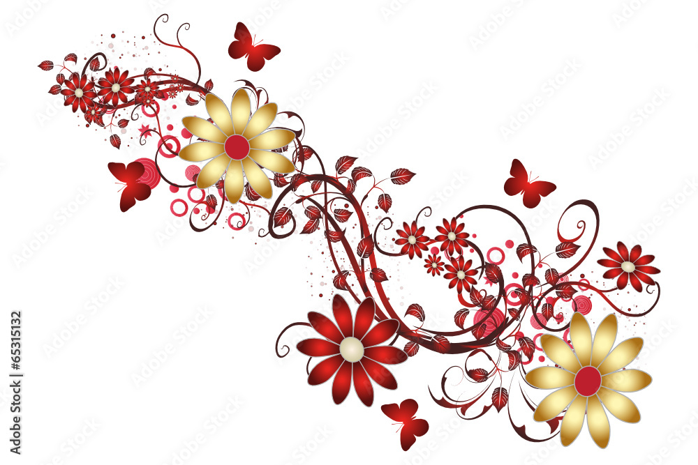 fleurs rouges Stock Vector | Adobe Stock