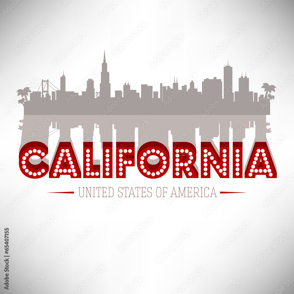 California skyline silhouette vector design Stock Vector | Adobe Stock