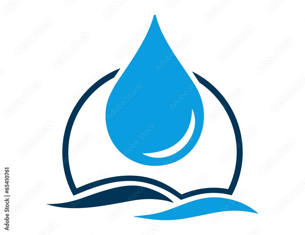 water drop logo, blue water dew symbol icon sign vector design Stock ...