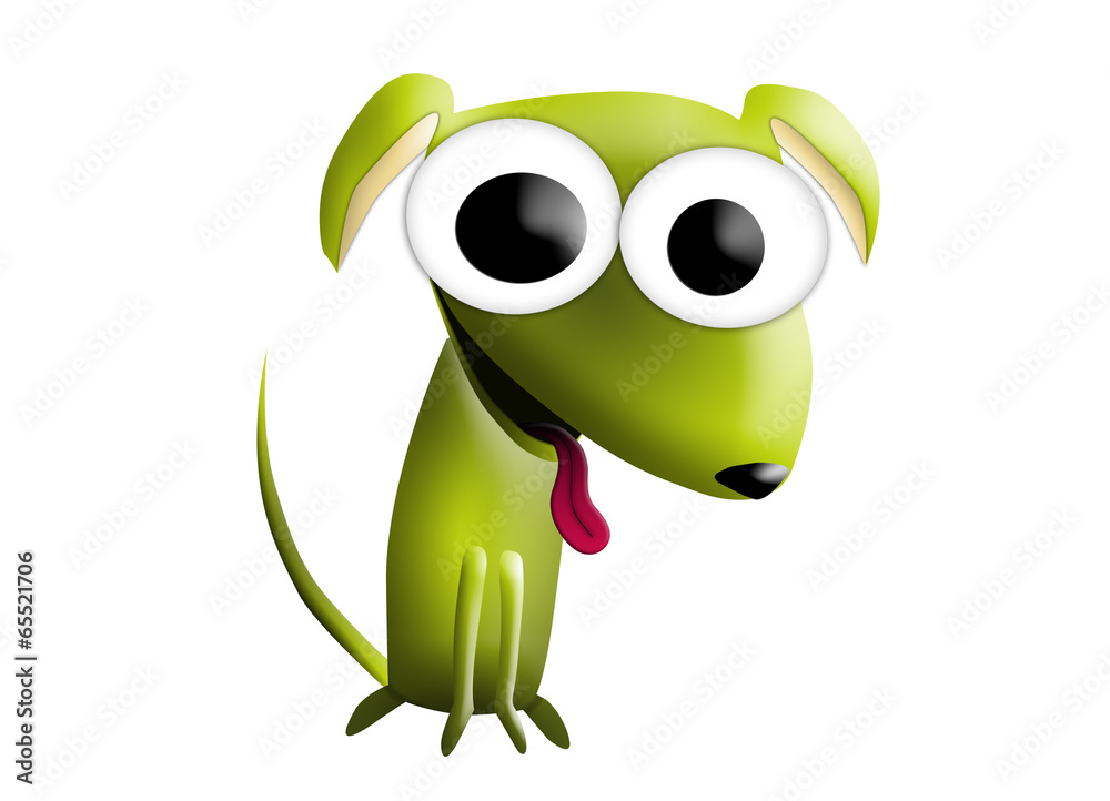 Cartoon illustration of green dog Stock Illustration | Adobe Stock