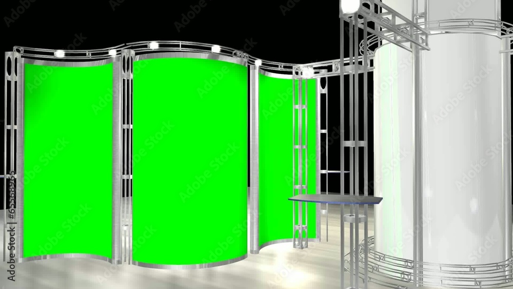 Virtual Studio Background With Green Screen Video Wall Stock Video ...