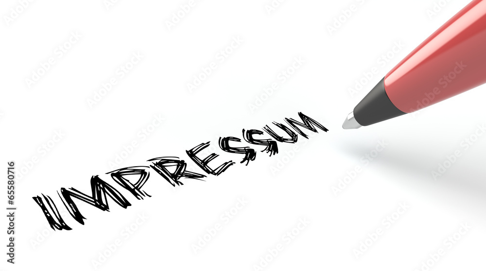 Stift schreibt das Wort Impressum Stock Illustration | Adobe Stock