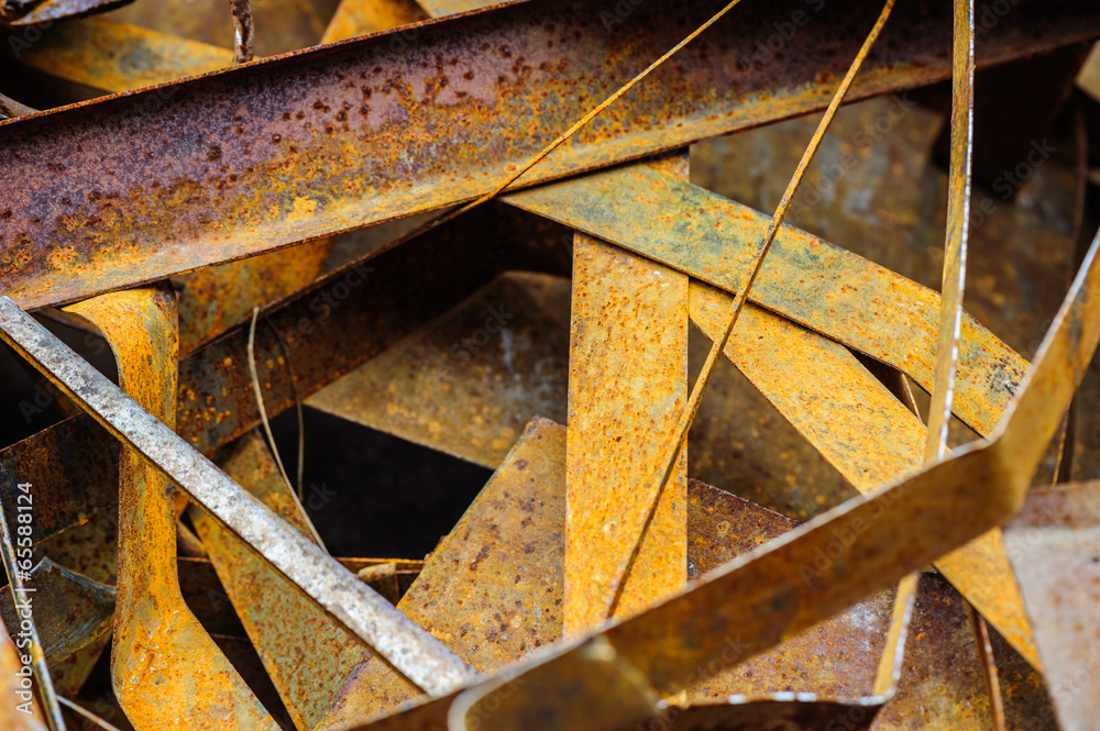 heap of rusty metal-scrap Stock Photo | Adobe Stock