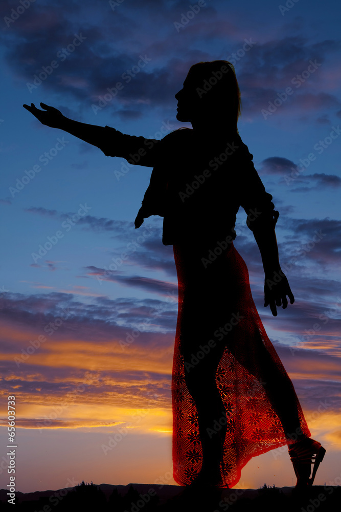 Girl Reaching Silhouette