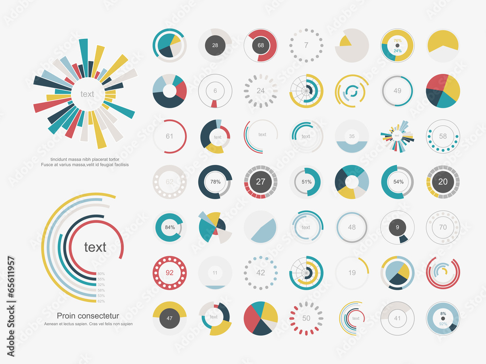 Infographic Elements.Pie chart set icon. Stock Vector | Adobe Stock