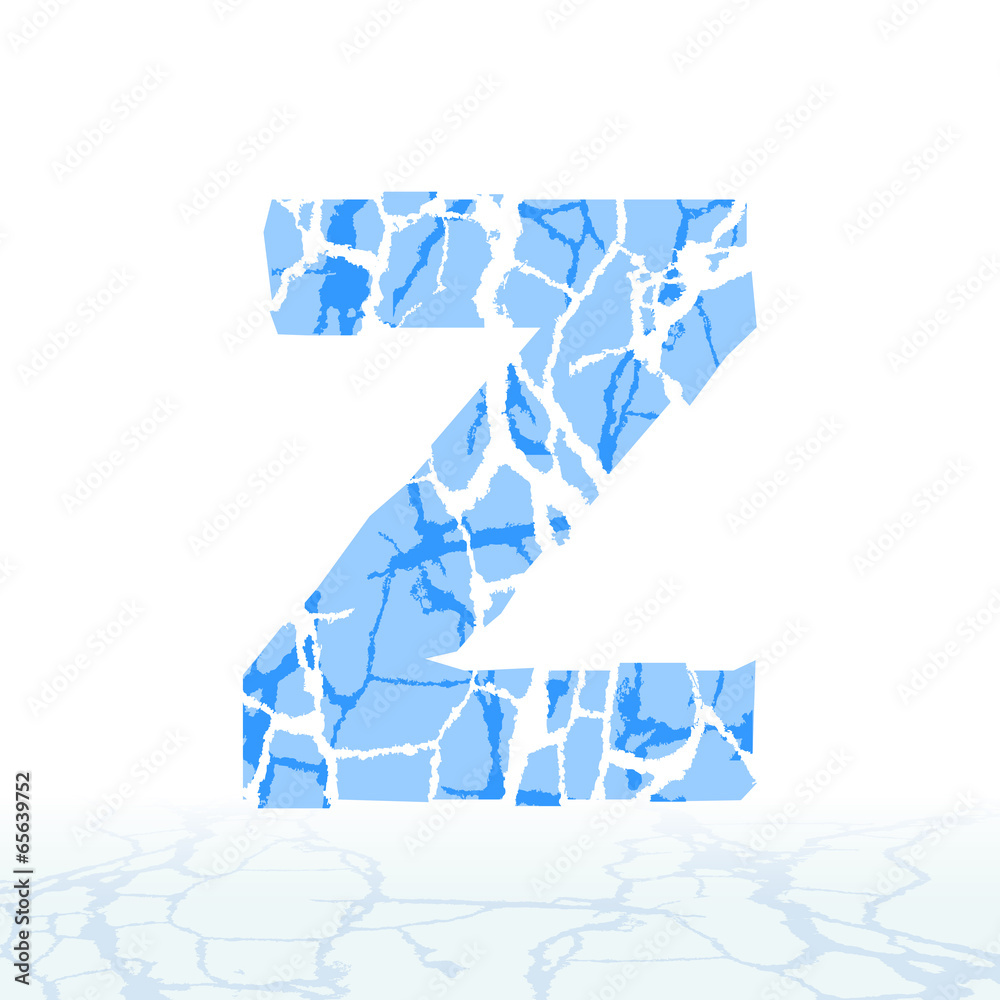 Cracked ice alphabet. Letters, numbers, and symbols of the snow Stock ...