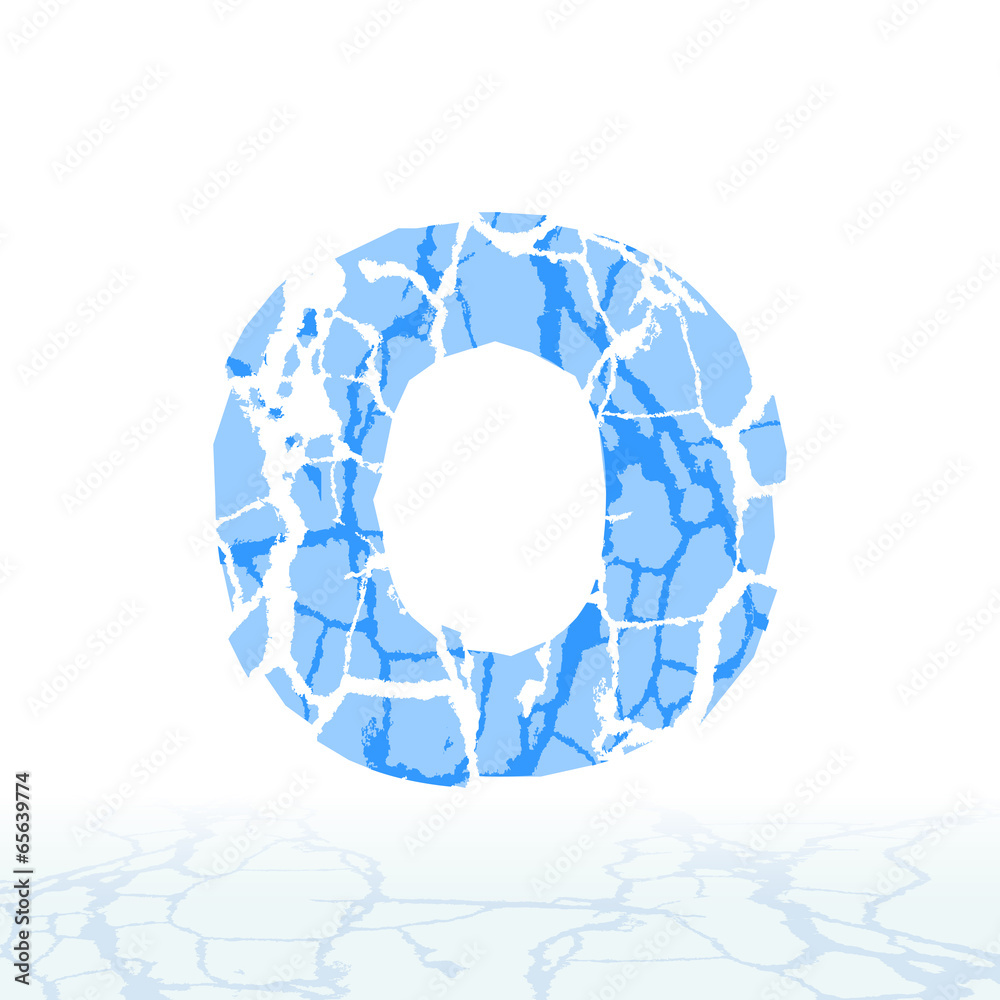 Cracked ice alphabet. Letters, numbers, and symbols of the snow Stock ...