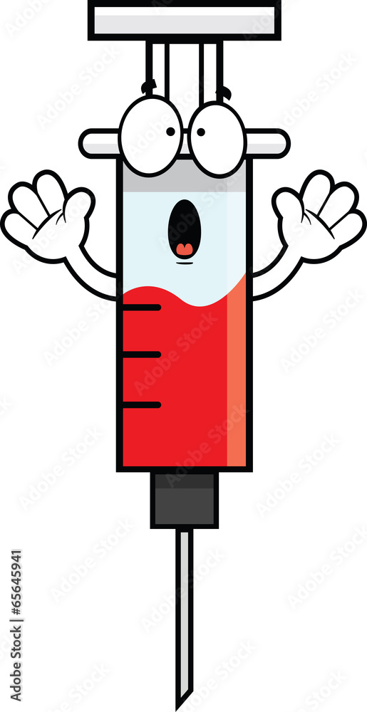 Scared Cartoon Syringe Stock Vector | Adobe Stock