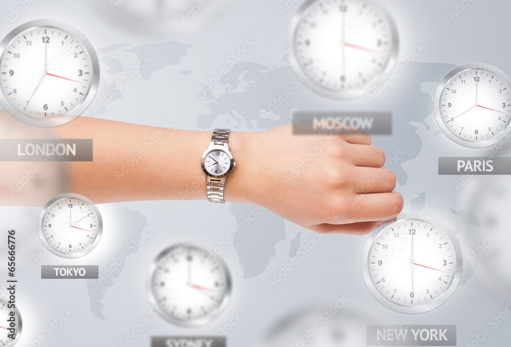 Clocks and time zones over the world concept Stock Photo | Adobe Stock