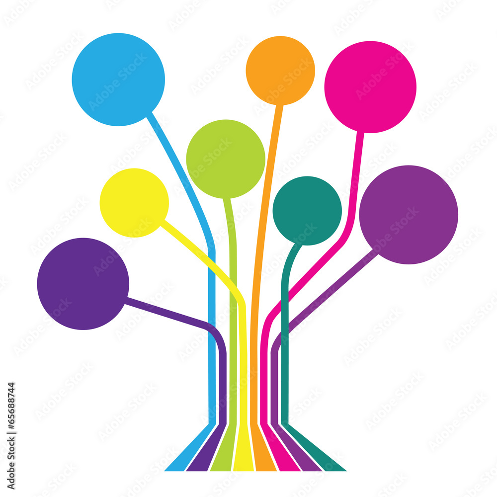 Communication tree colors Stock Vector | Adobe Stock