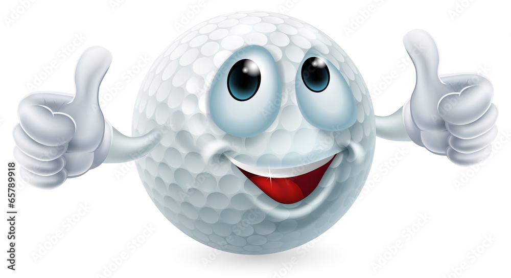 Cartoon golf ball character Stock Vector | Adobe Stock