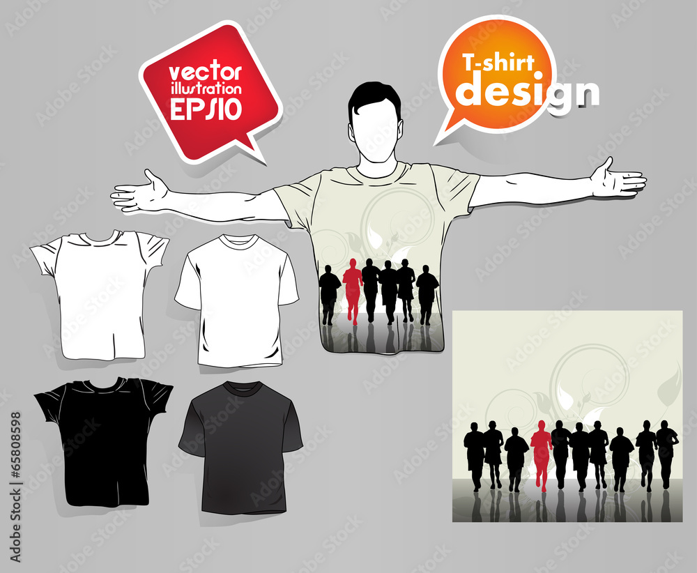 Vector t-shirt design template Stock Vector | Adobe Stock