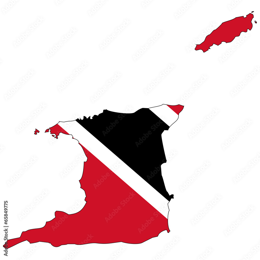 Vector map with the flag inside - Trinidad and Tobago. Stock Vector ...