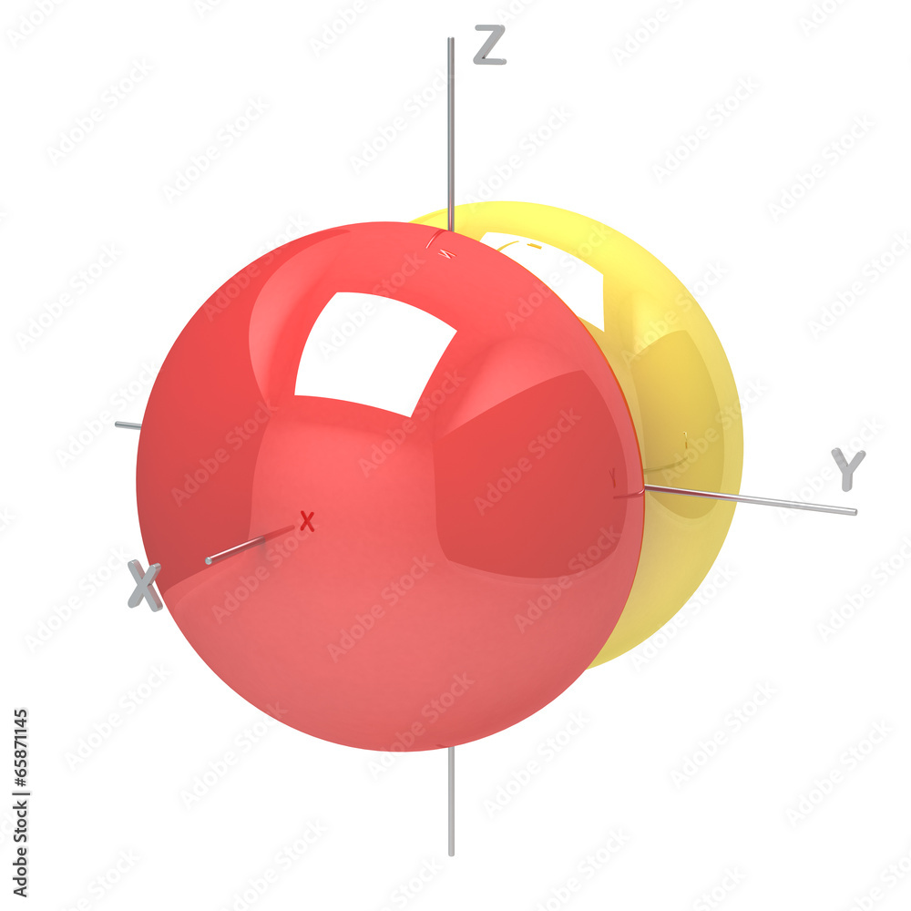 Shape of the 2Px atomic orbital on white background. Available o Stock ...