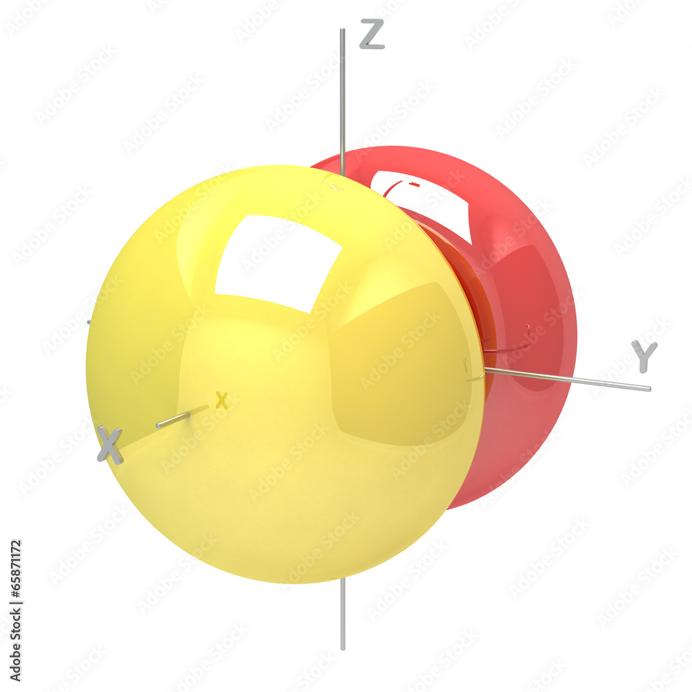 Shape of the 3Px atomic orbital on white background. Available o Stock ...
