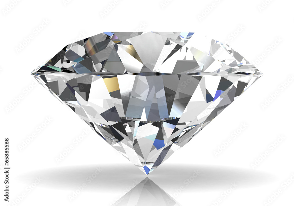 diamond on white background (high resolution 3D image) Stock ...