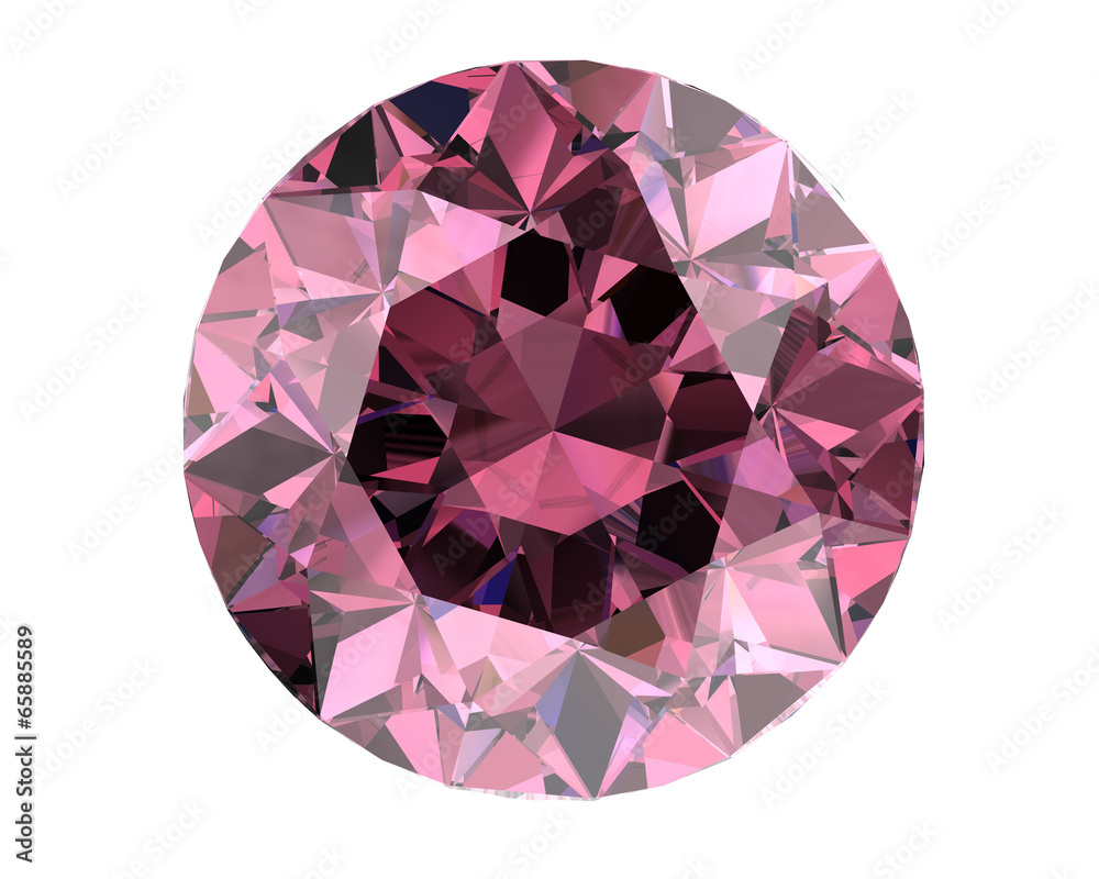 Pink diamond on white background (high resolution 3D image) Stock ...