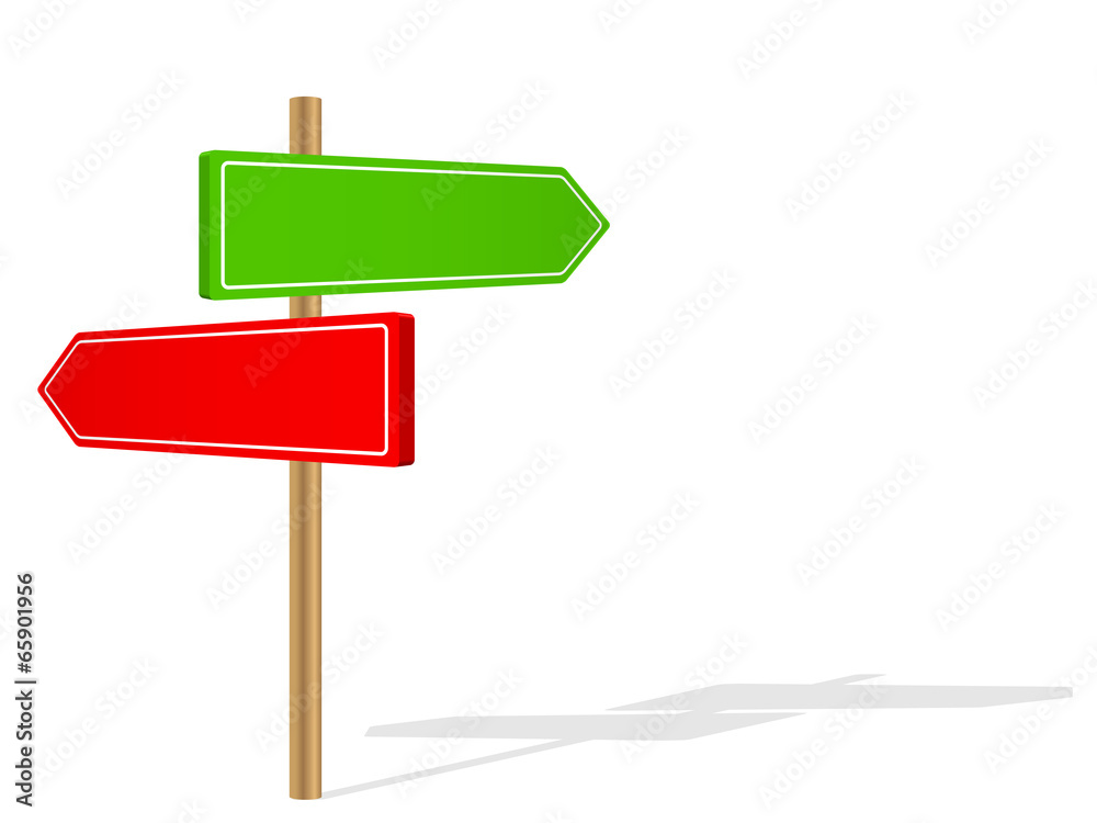 BLANK SIGNPOSTS (template red green road signs) Stock Vector | Adobe Stock