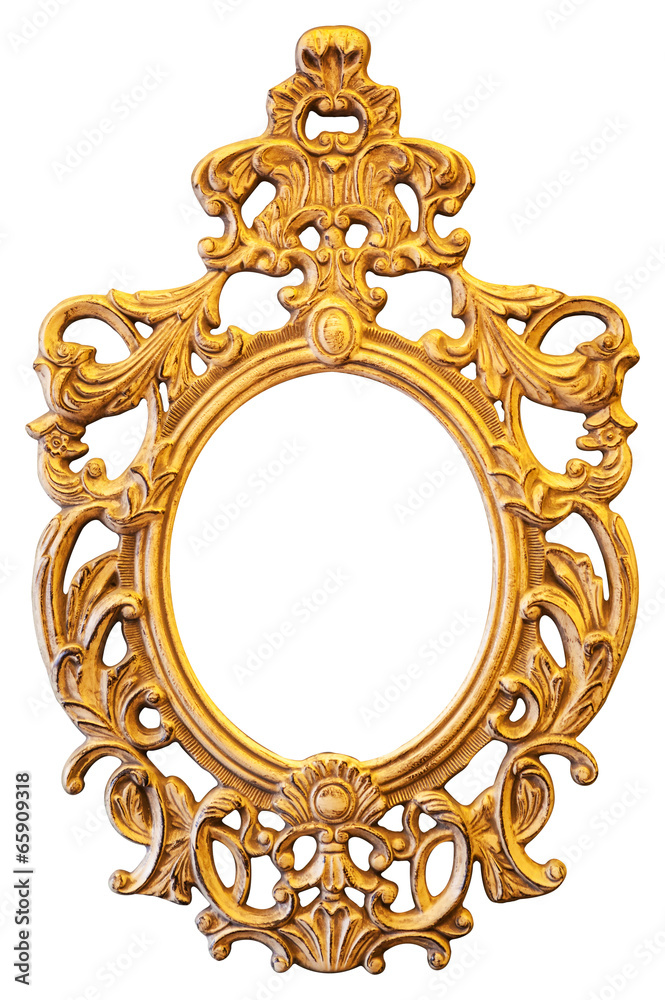 Gold ornate oval frame Stock Photo | Adobe Stock