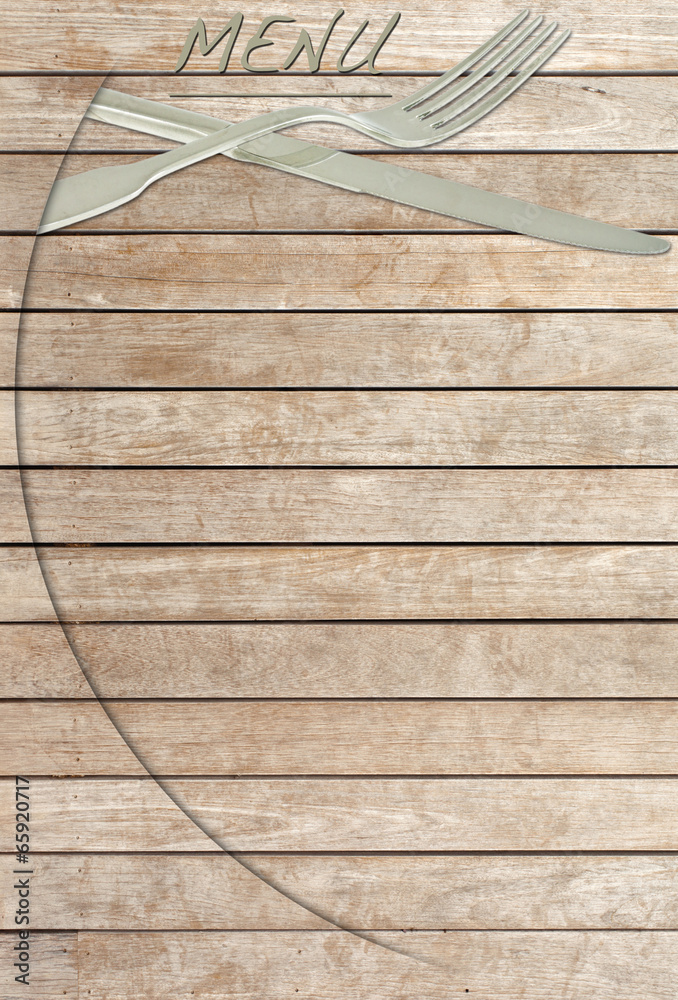 menu sur fond bois Photos | Adobe Stock