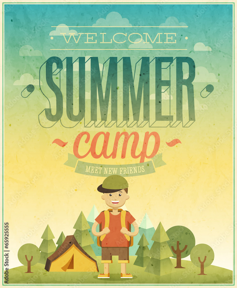 Summer camp poster. Stock Vector | Adobe Stock