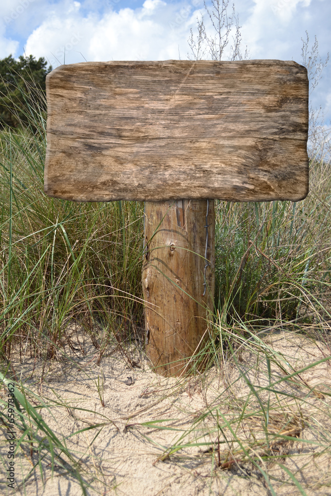 Schild am Strand Stock Photo | Adobe Stock