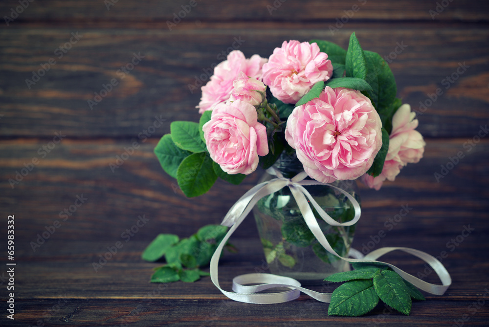 Bouquet of tea roses Stock Photo | Adobe Stock