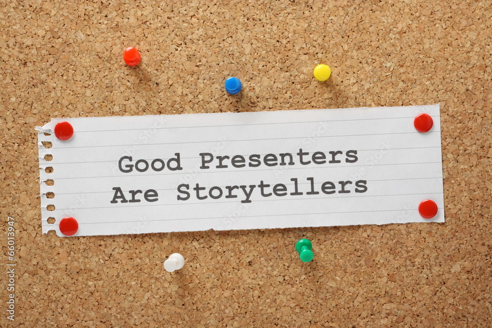 Good Presenters are Storytellers. Effective presentation skills. Stock ...