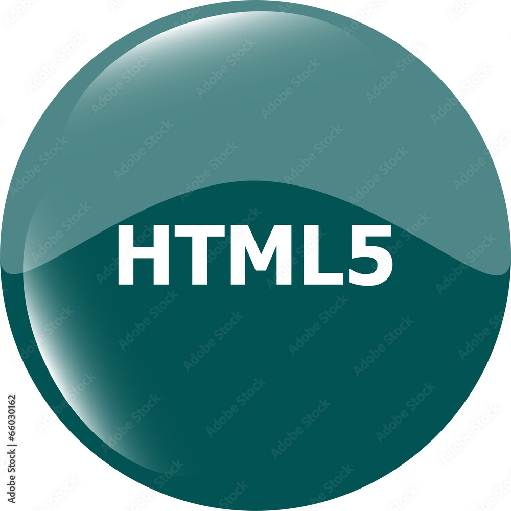 html 5 sign icon. Programming language symbol. Circles buttons Stock ...