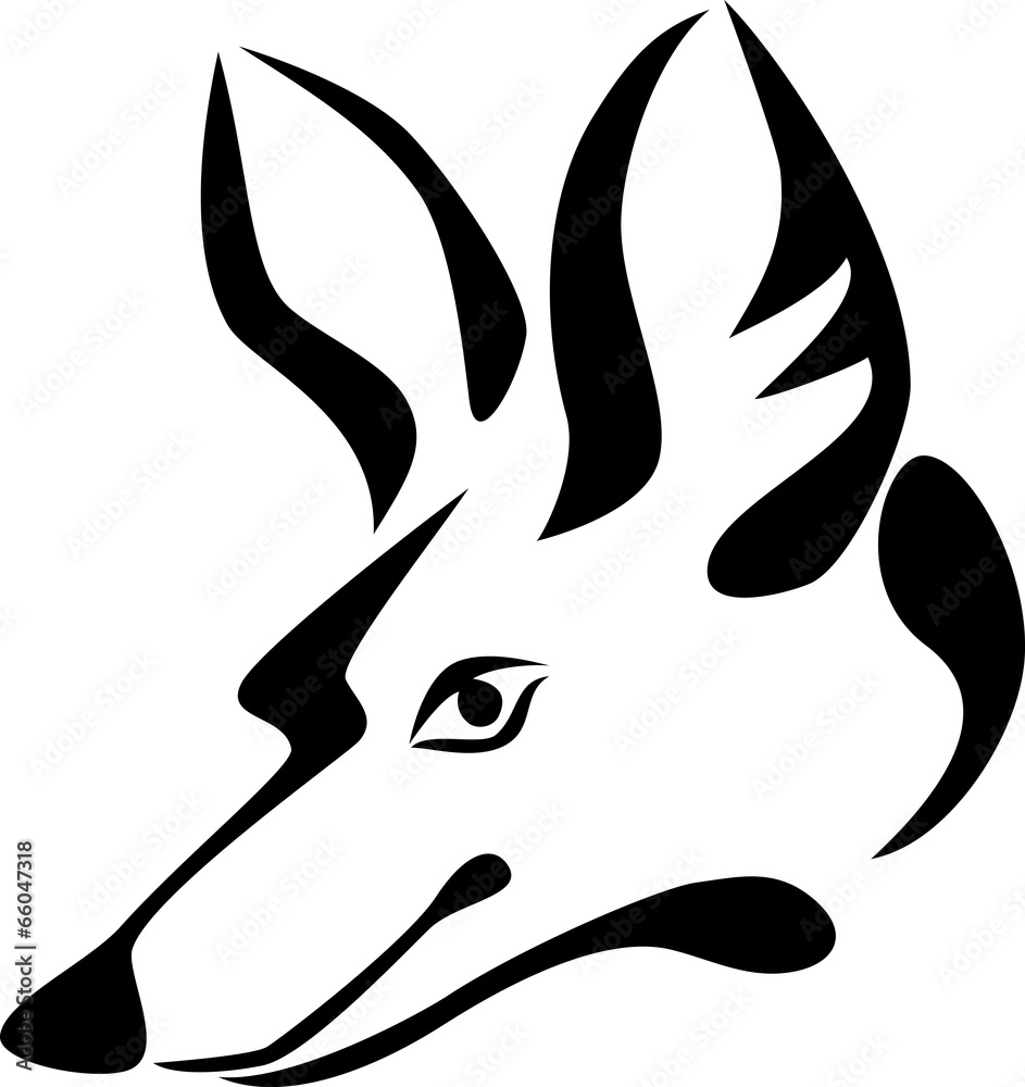 stylized head of jackal Stock Vector | Adobe Stock