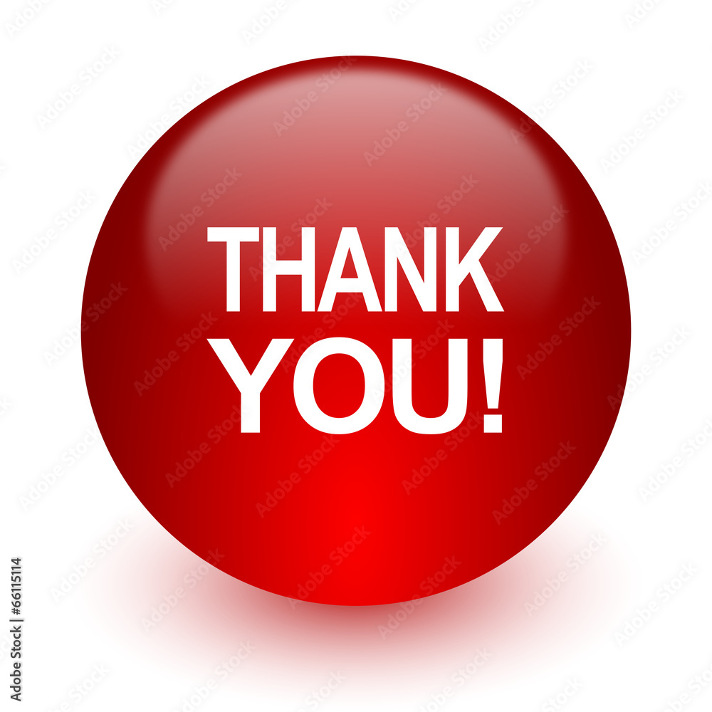 thank you red computer icon on white background Stock Illustration ...